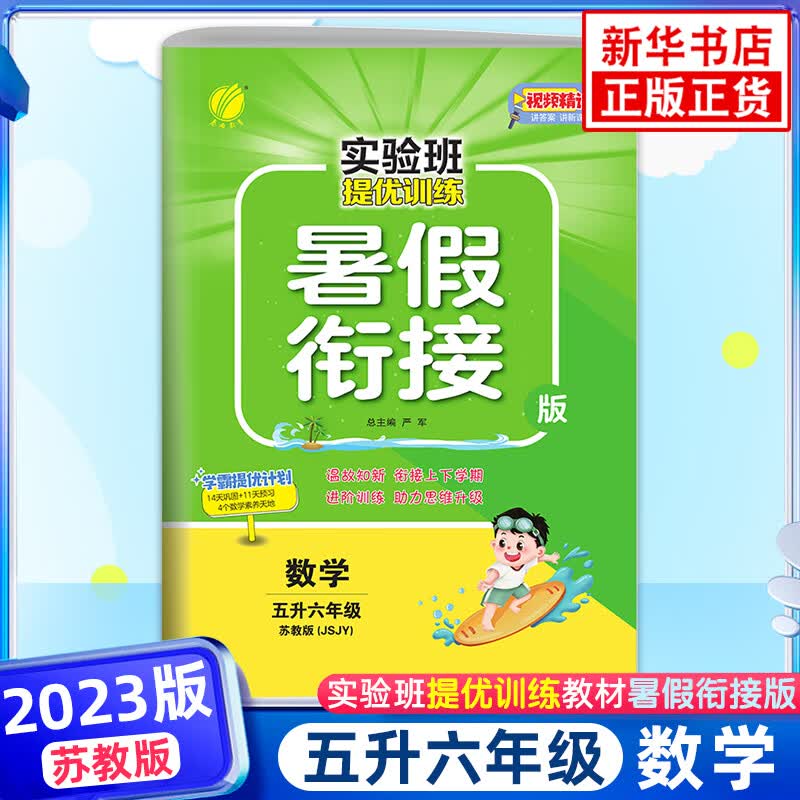 2023新版 实验班提优训练暑假衔接版 小学五升六年级数学苏教版 小学生暑假作业 教材同步暑假复习预习