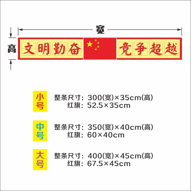 教室黑板上方横幅名人名言班级励志标语文化布置装饰墙贴班训贴纸 JS-06 文明勤奋 竞争 贴纸款 中