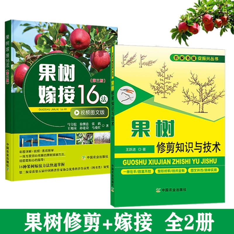 全图解果树整形修剪与栽培管理大全 果树修剪知识与技术 果树嫁接16法 果树整形修剪及栽培技术大全 2册 果树修剪知识与技术+果树嫁接16法
