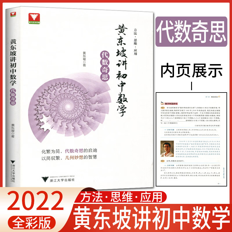 数学物理化学培优新方法探究应用新思维精英数学大视野7年级8年级9年级 培优竞赛新方法七八年级九年级 黄东 代数奇思 黄东坡讲初中数学 初中通用