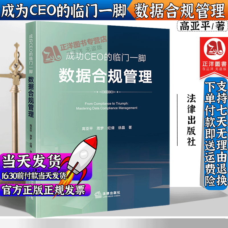 2023新书 成功CEO的临门一脚 数据合规管理 高亚平 企业数据合规管理实操指引 合规问题合规解决方案 法律出版社9787519777678
