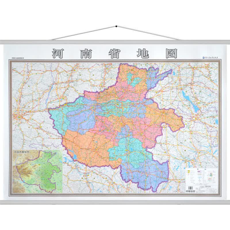 【高清版】2022河南省地图挂图 双面覆膜防水 家用书房办公室挂图