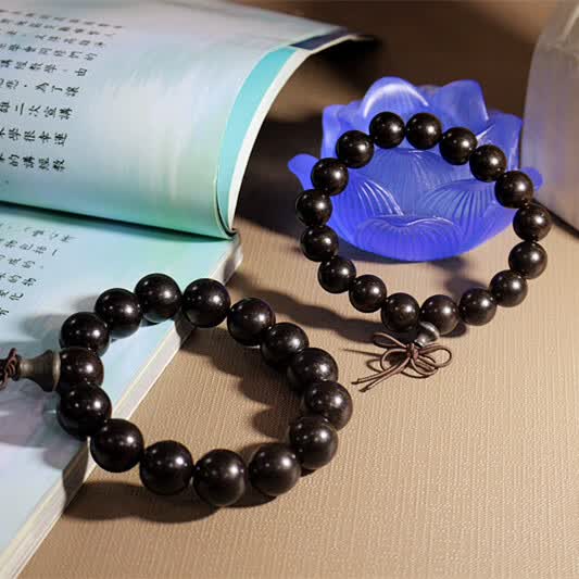 黑檀木珠手链紫光檀木手串12-20MM 黑檀 12mm