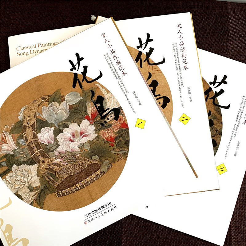宋人小品经典范本 花鸟全三册 宋画宋人花鸟画 宋代绘画临摹宋代花鸟画天津人民美术 宋画山水