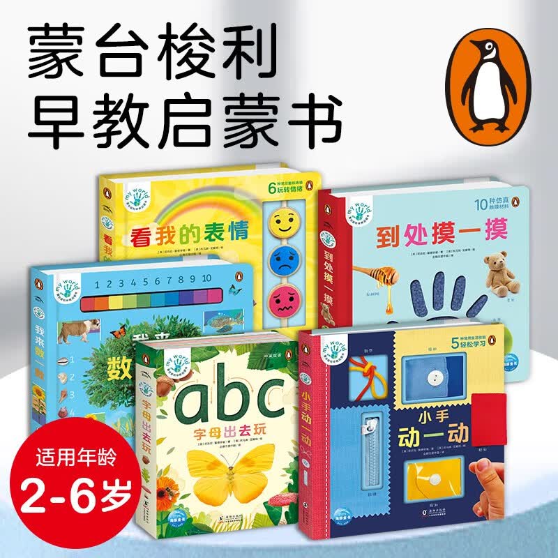 蒙台梭利家庭早教盒子 套装全5册 0-6岁幼儿启蒙专注力训练蒙台梭利蒙氏家庭教育父母教材蒙氏早教全书妈妈育儿书
