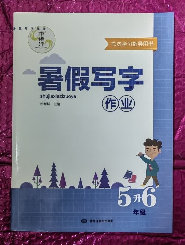 中楷行暑假写字作业一二三四五年级人教版书法学习辅导用书练习本 5升6语文 小学通用