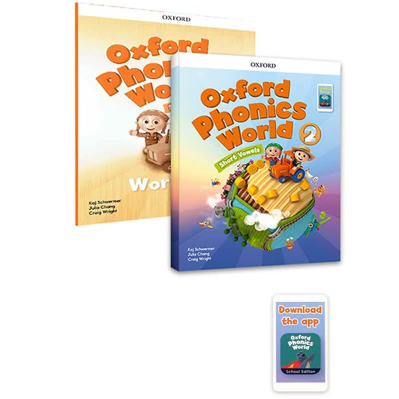 进口原版新版牛津自然拼读世界 Oxford Phonics World1 2 3 4 5级别OPW英语自学辅导幼少儿启蒙教材 标配版 2级别(学生书 练习册 APP)