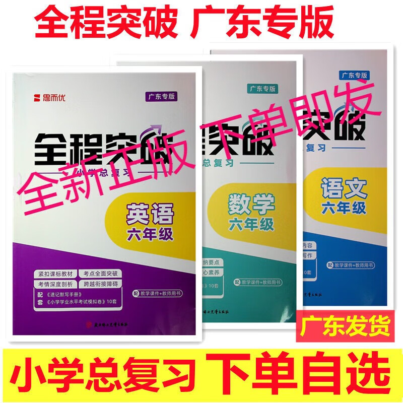 2023版 思而优 全程突破 小学总复习 语文数学英语 广东专版 总复习数学 六年级下