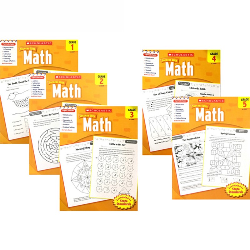 学乐成功系列 Scholastic Success with Math 5册 数学提高练习 英文原版