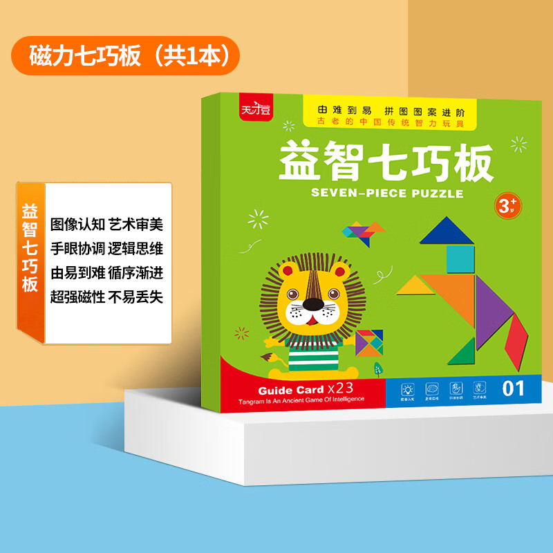 YQ儿童七巧板智力拼图益智游戏全脑开发幼儿园一年级教具磁力拼图 益智磁力【七巧板】 无规格