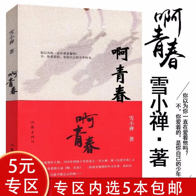【5本包邮】雪小禅：啊，青春 长篇爱情小说另著有惜君如常我只向美好的事物低头少年雪白：手帖志
