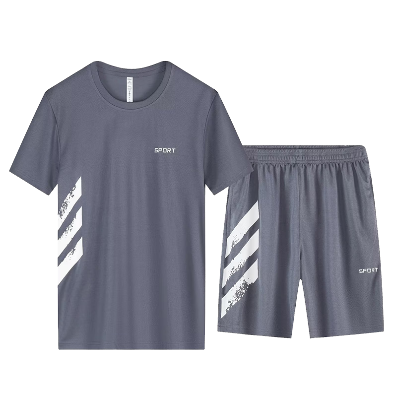 博宇翔（BOYUXING）运动套装男夏季宽松跑步冰丝感足球健身休闲裤T恤学生篮球服短袖 _运动短裤_什么值得买