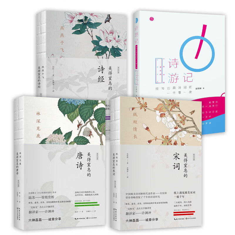 美得让人窒息的古诗词三册 林深见鹿美得窒息的唐诗+纸短情长宋词+燕燕于飞诗经 翻译家许渊冲英译英汉对照中 【4册】美得窒息的古诗词+古典诗词的一千零一夜