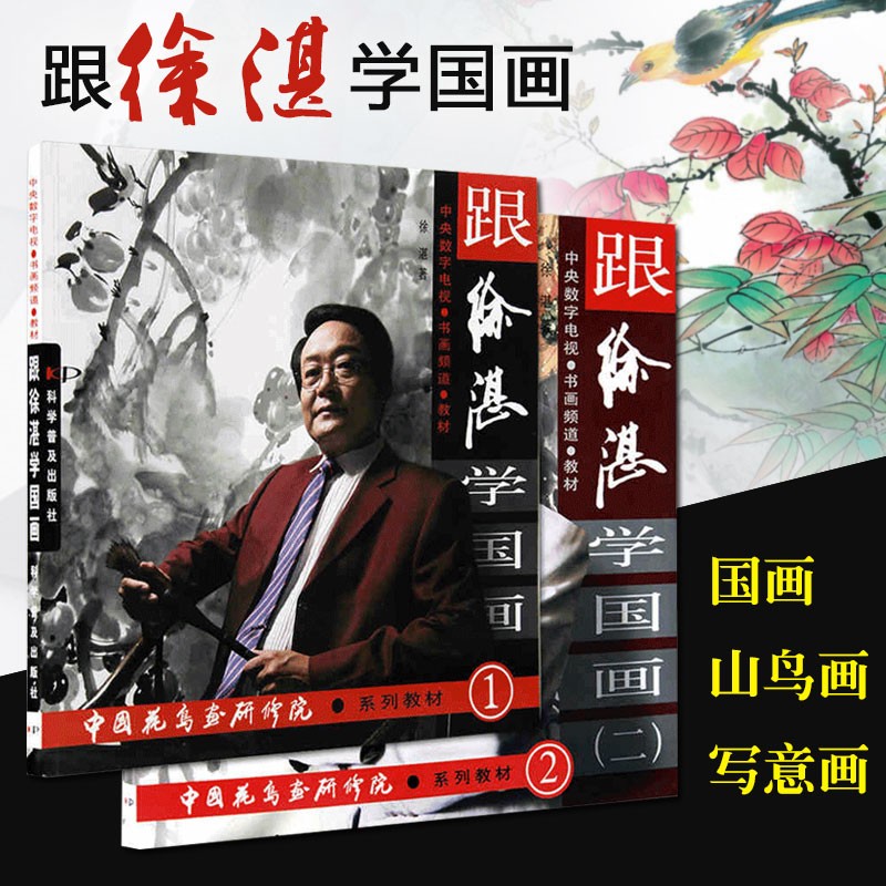 跟徐湛学国画1.2 中国花鸟画写意花鸟画绘画技国画技法教材国画教材 国画书籍