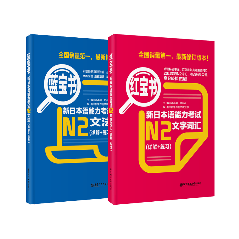 红宝书蓝宝书新语能力考试N2套装：文法+文字词汇(详解+练习)（套装共2册）