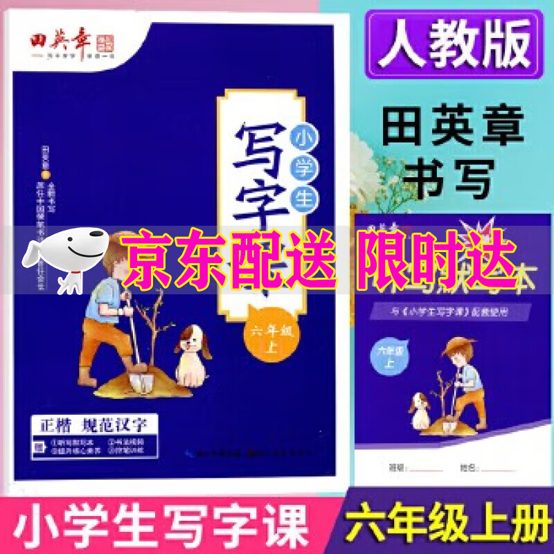 田英章小学生写字课六年级上册人教版正楷规范汉字字帖写字课课练同步写字练字帖6上册田字格硬笔新版字帖 六年级上册 写字课