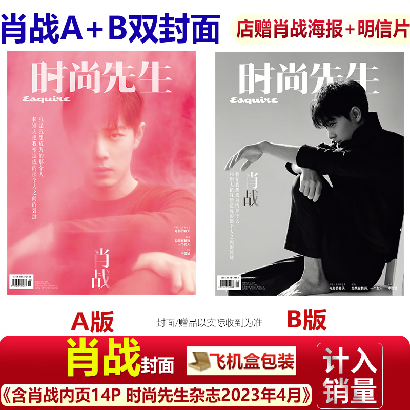 现货 环球人物7月第13期/博客天下 肖战AB封面+赠官方海报 梦中的那片海专访 杂志2023年5月第10期/时尚先生4月/世界时装之苑/人物/OK精彩 2本装 时尚先生23年4月 肖战A+B款
