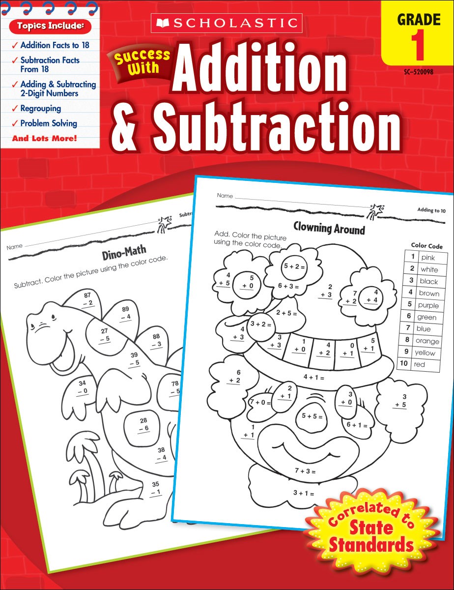 学乐成功系列 小学生加减法练习 1年级 1册 英文原版 练习册Scholastic Success with Addition Subtraction Grade 1 7-9岁