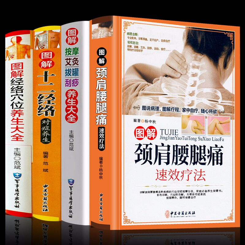 精装铜版纸 颈肩腰腿痛速效疗法图解 家庭按摩艾灸拔罐刮痧养生大全 十二经络对症养生图解经络穴位