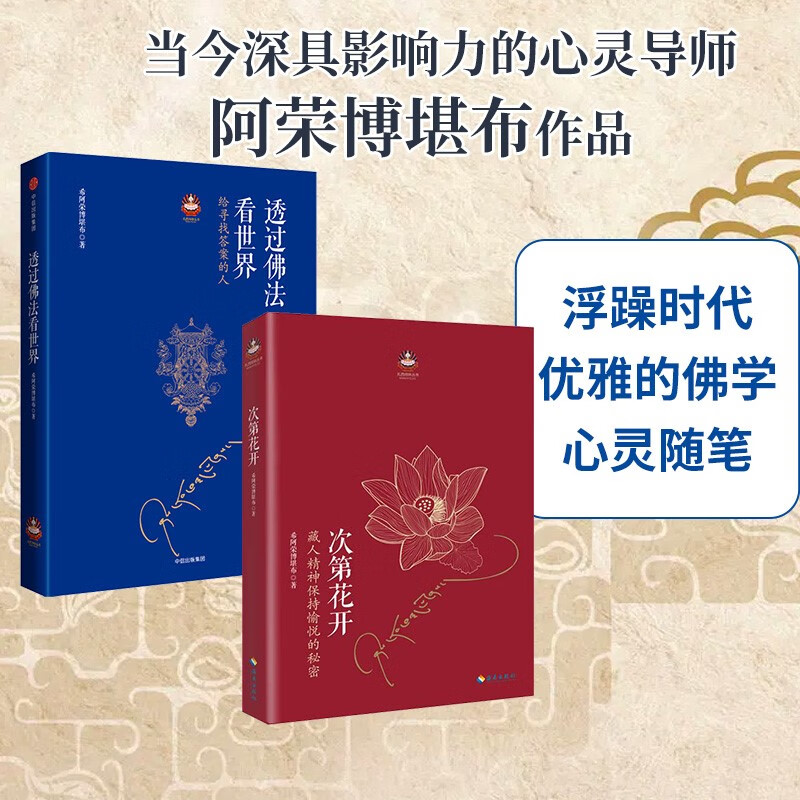 阿荣博堪布作品集 透过佛法看世界+次第花开（套装共2册） 浮躁时代优雅的佛学心灵随笔