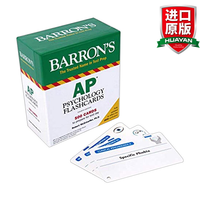AP Psychology Flashcards 英文原版 巴朗AP心理学卡片 第4版 英文版 进口英语原版书籍