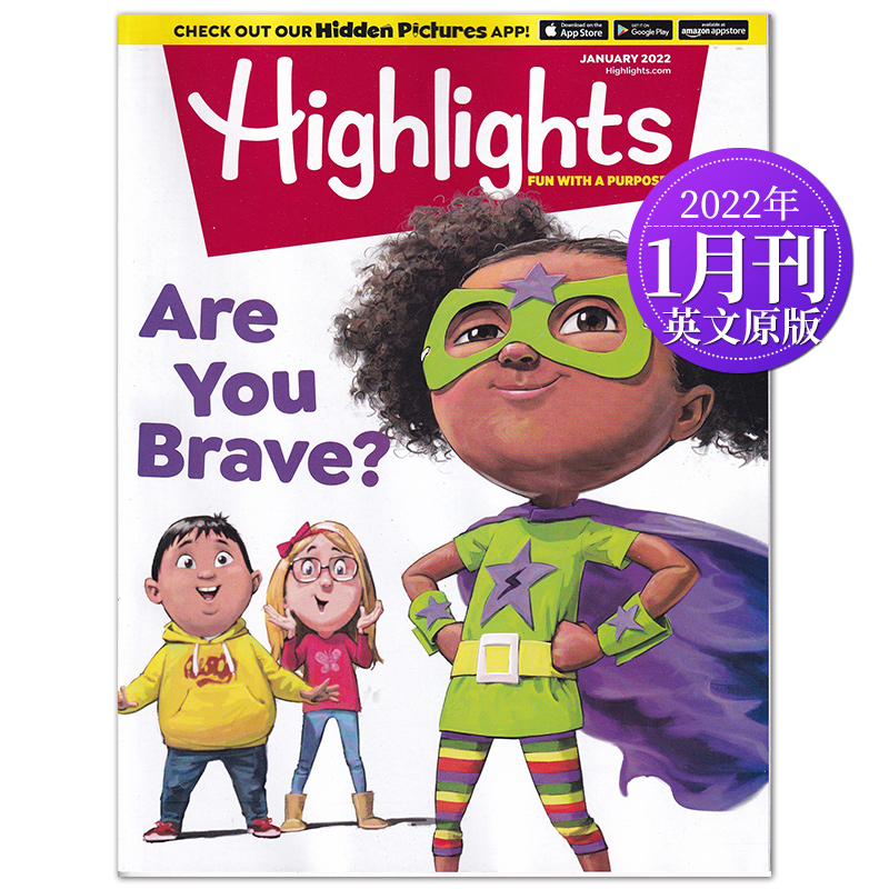 【点读版/送音频】Highlights for Children 美国版英语英文少儿育儿读物期刊杂志 2022年1月刊