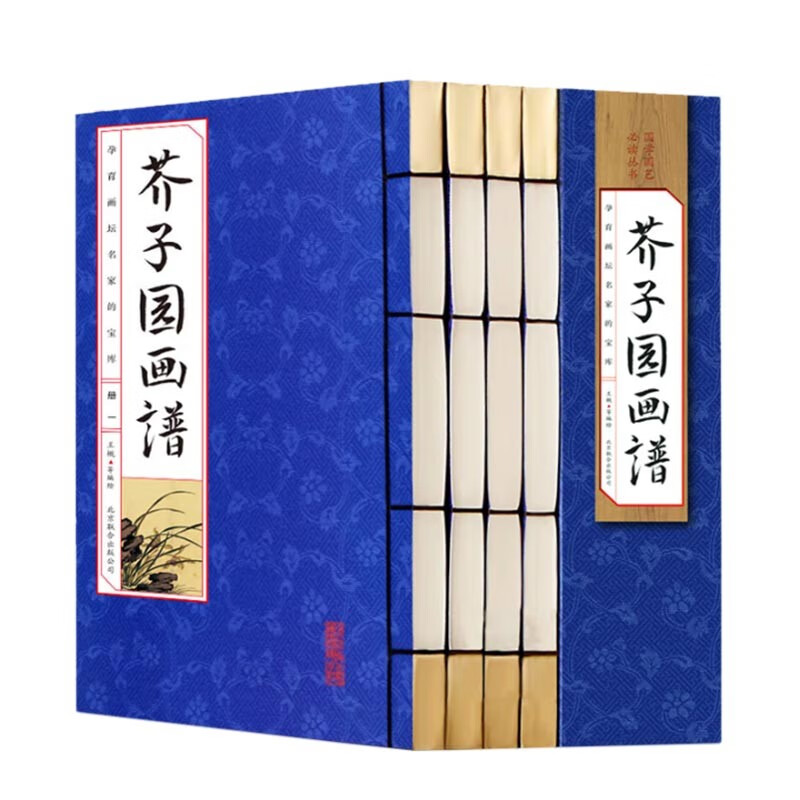 国学国艺必读丛书 芥子园画谱 （线装全4册）双色插图 山水画写意花鸟人物梅兰竹工笔画中国传世国画