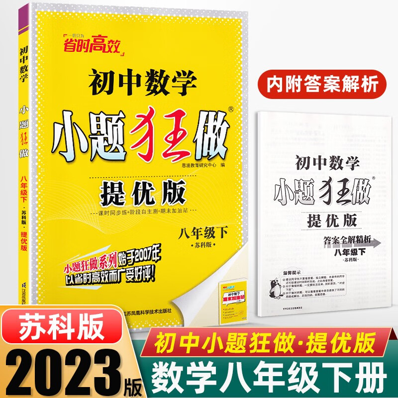 2023春江苏初中数学小题狂做提优版八年级下册苏科版初二8下SK初中苏教版教材全解同步复习练习课时作业本