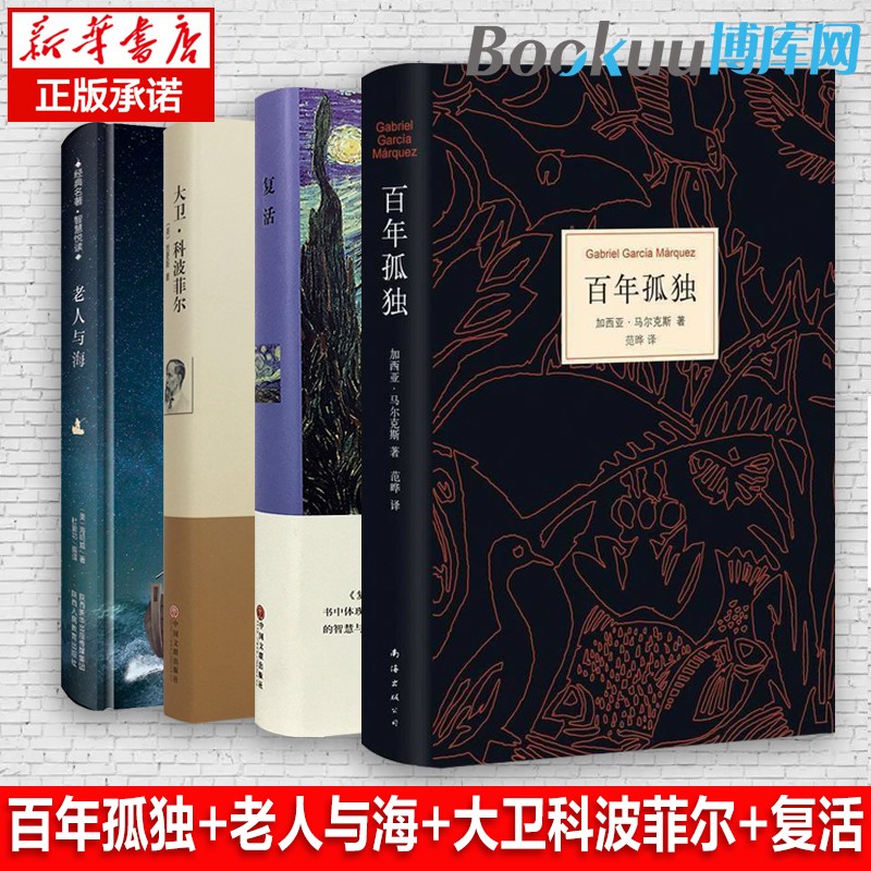 【精装版】百年孤独+老人与海+复活+大卫科波菲尔 初中高中课外阅读书籍 全套