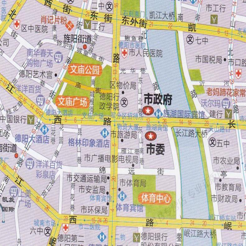 德阳交通图游 美食地图绵竹好玩锦绣出版城区 江城区地图罗德阳