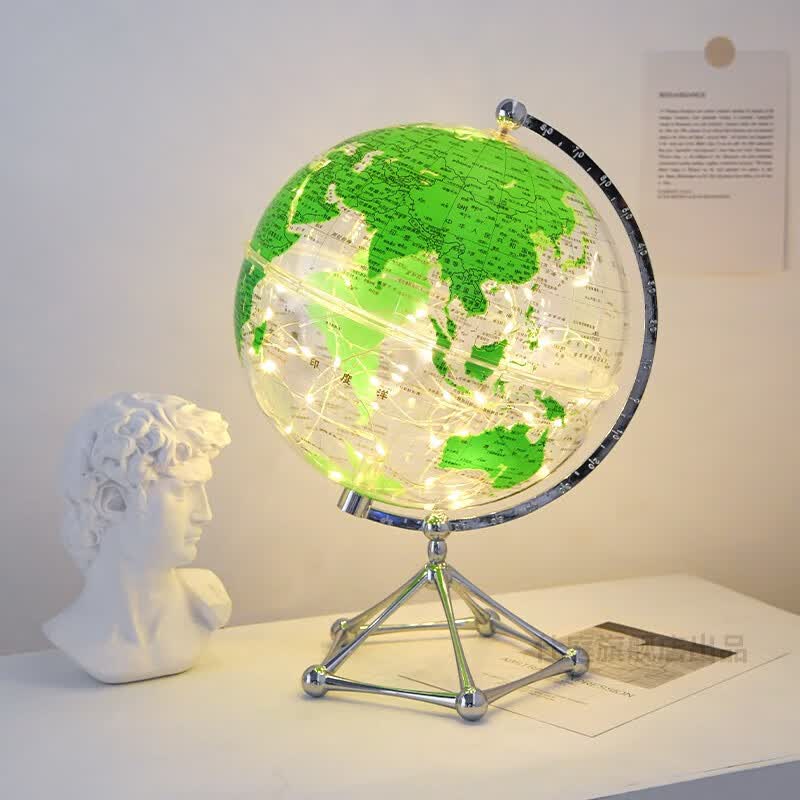 20cm发光地球仪3d立体悬浮儿童启蒙ar智能初中生用小学生用透明高端摆件办公室灯光男孩生日礼物 (升级材质)插电款/20cm/透明夜灯款/绿色/带