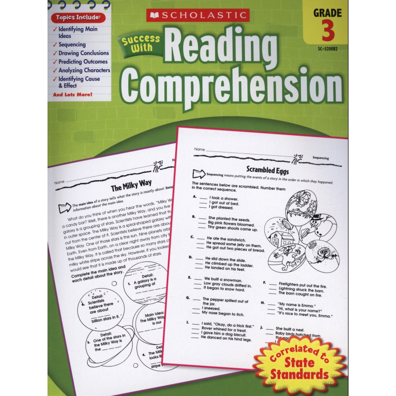 美国小学三年级英语阅读理解练习册 英文原版 Scholastic Success with Reading Comprehension: Grade 3 Workbook