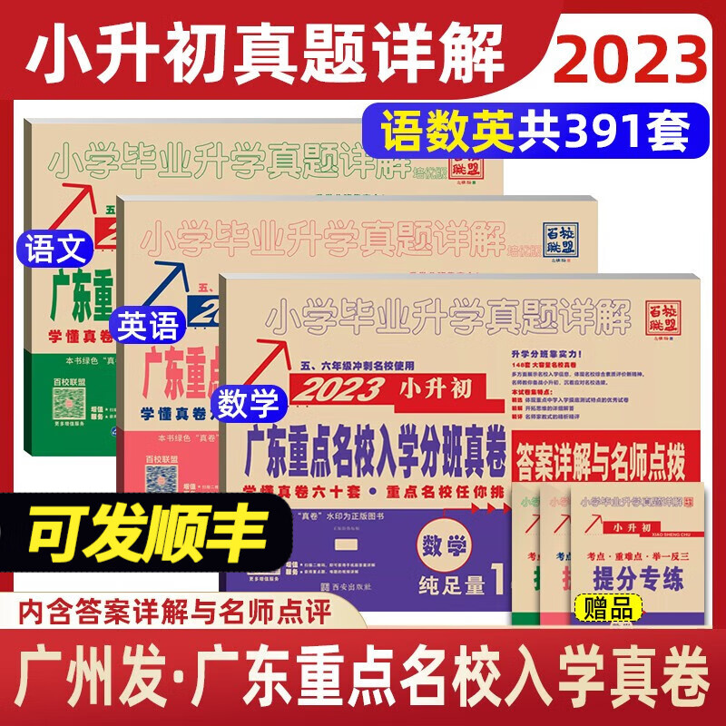 2023年广东重点名校入学摸底真卷 小升初真题卷详解 小学毕业升学考试分班密考 广东十大名校招生真卷 【全套】语文+数学+英语
