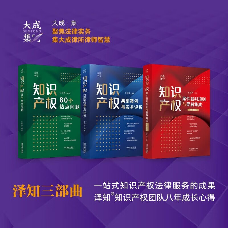 3本套泽知三部曲/知识产权案件裁判规则与要旨集成实用速查版+知识产权典型案例与实务评析+知识产权80个热点问题法律实务用书