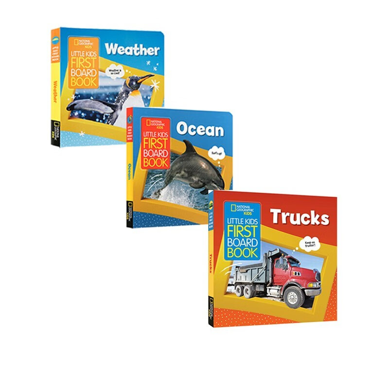 英文原版 美国国家地理 National Geographic Kids Little Kids First Board Book 纸板书 3册 海洋 /卡车/天气 少儿启蒙科普