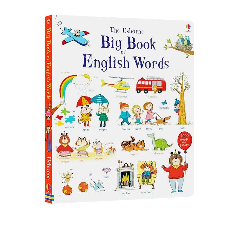 英文 Usborne Big Book 精装大开本 儿童数字单字启蒙图画辞典 子趣味互动游戏绘本 English Words? 英语单词