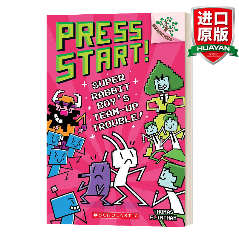 方块兔10 Super Rabbit Boy’s Team Up Trouble 英文原版绘本 学乐大树系列 Press Start #10 英文版 进口英语原版书籍