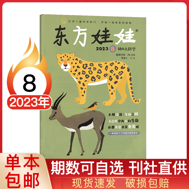 【多期可选】东方娃娃幼儿大科学杂志儿童动物科普百科知识3-8岁早教书探索发现益智期刊2023年 2023年8月
