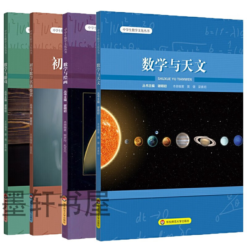 中学生数学文化丛书（套装共4册）：数学与绘画+初等数学名题鉴赏+数学与游戏+数学与天文  华东师范大学