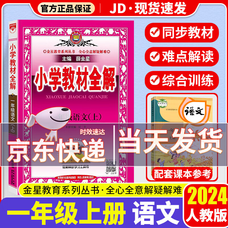 【科目自选】2024薛金星小学教材全解一年级上册语文数学配套部编人教版1年级上同步课本书教材完全解读辅导书 语文 人教版