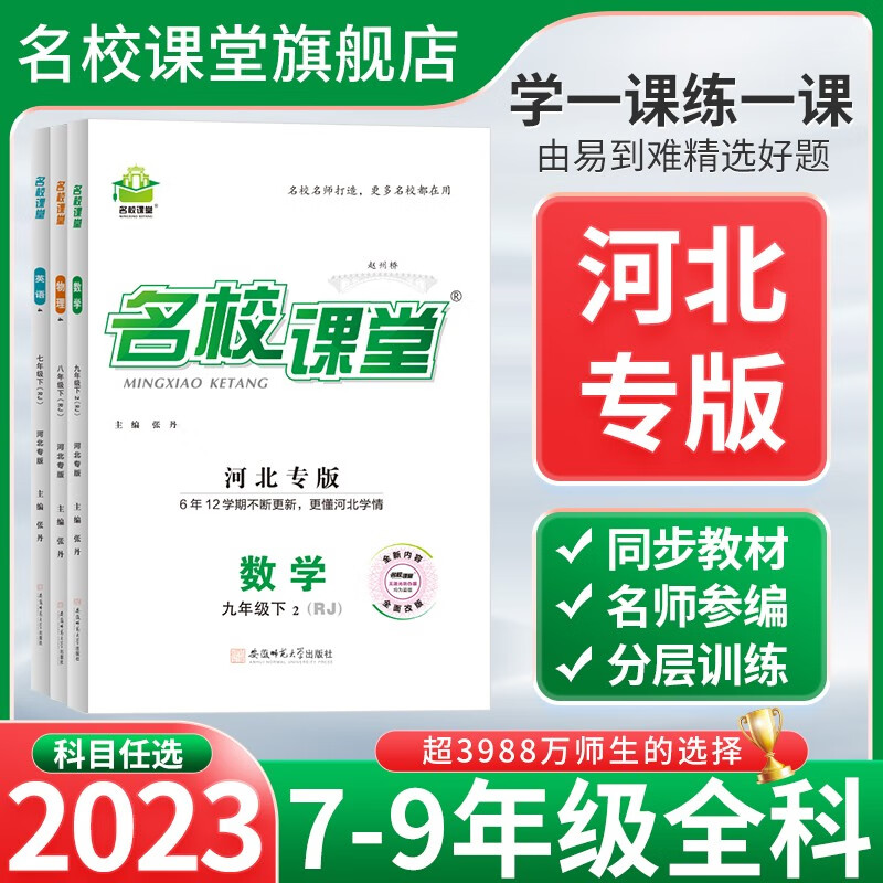 2023春【河北专版】名校课堂七八九年级下册语文数学物理道德历史同步练习册 八年级下册 【数学】人教版RJ