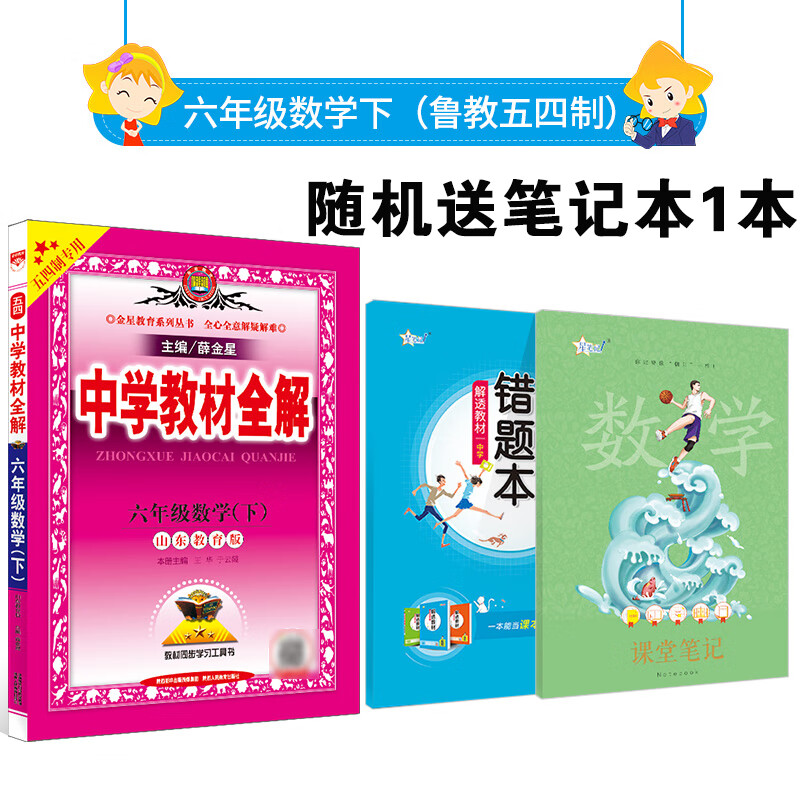 山东专版 6六年级语文数学英语 鲁教版五四制教材同步讲解中学教材全解初一六年级上下册语数英54制鲁教教材 六年级下册数学五四制鲁教