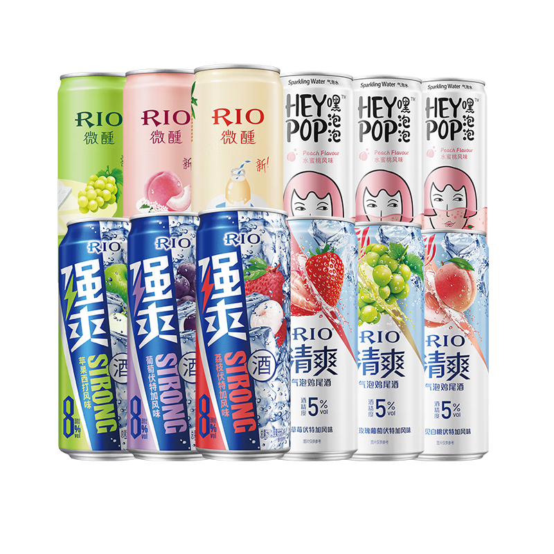 PLUS会员：RIO 锐澳 清爽*3+强爽*3+微醺*3+气泡水*3 全家福 330ml*12罐，36.41元/件 包邮（需买3件，共109.25元，多重优惠）—— 慢慢买比价网