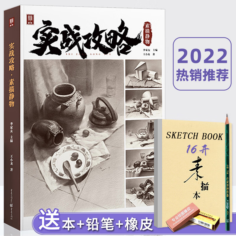 【现货】实战攻略素描静物 2022敲门砖王小龙基础入门石膏几何体静物单体组合结构明暗步骤解析范画临摹