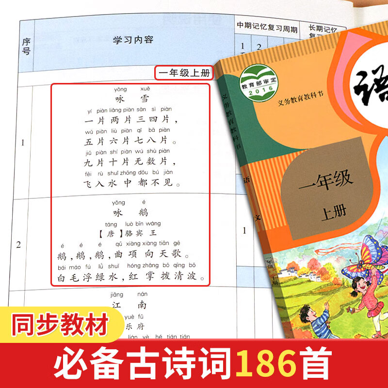 小学生必背古诗词186首人教版背诵打卡计划小学古诗75十80语文艾宾浩斯复习计划表记忆法暑假优美句子积累文 小学生必背古诗词186首打卡计划 小学通用