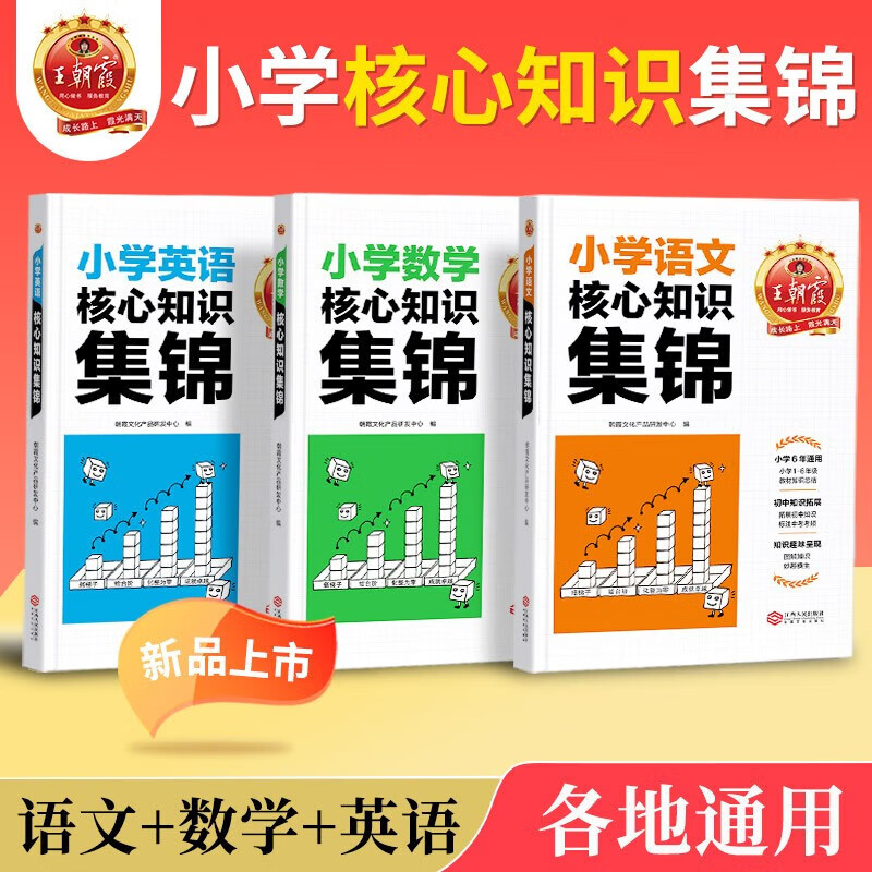 王朝霞核心知识集锦语文数学英语基础知识大盘点一二三四五六年级小学知识大全人教版考试总复习小升初衔接 小学通用小学核心知识集锦3本【语文+数学+英语】