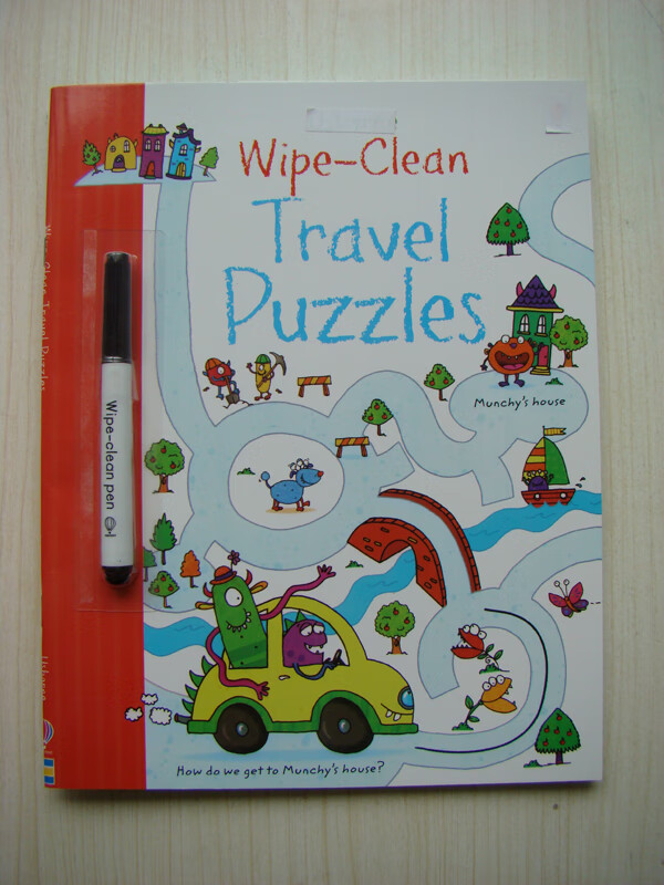 wipe clean可擦写幼儿童描红练习册涂色本玩具游戏3本 旅行 白色封面
