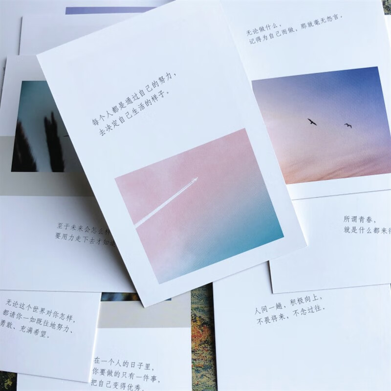 致未知的你名人名言贺卡 学生青春励志明信片小清新文艺卡片 30张 逆光飞行