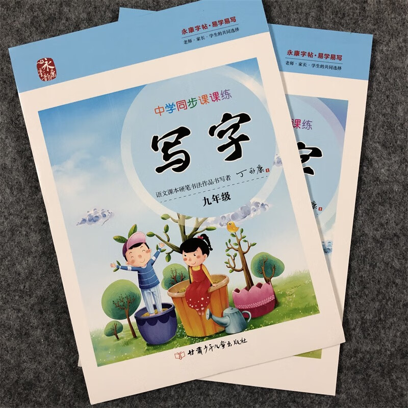 丁永康中学语文同步课课练写字部编人教版初中七八九年级上下册楷书字帖课本同步一课一练 7 8 9年级语文硬笔书法 甘肃教育【年级可自选】】 9上
