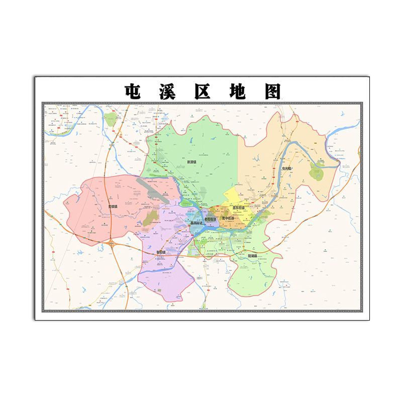 屯溪区地图1.1米安徽省黄山市高清新版交通行政公办装饰画高颜值 覆膜
